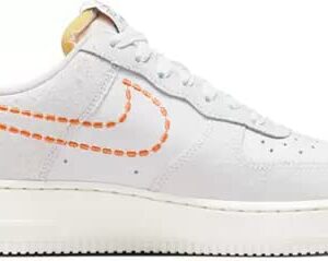 Nike Women's Air Force 1 '07 Shoes, White/Safety Orange Sail Prime, 9