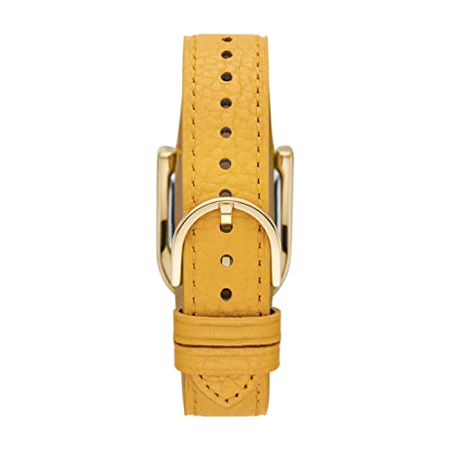 Fossil Women's Harwell Quartz Stainless Steel and Leather Three-Hand Watch, Color: Gold, Yellow (Model: ES5281)