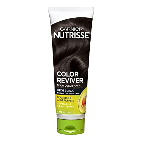 Garnier, Nutrisse Color Reviver 5 Minute Nourishing Color Hair Mask Rich Black, 4.2 Fl Oz