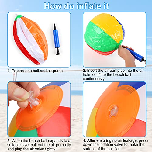 6 Packs Beach Ball, PVC Beach Balls Bulk, Classic Rainbow Mini Beach Balls, Diameter 10” Outdoor Sports Beach Balls for Pool Party Gift Decoration, Beach Toys, Pool Toys Water Games Seaside