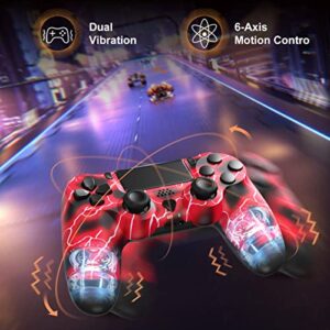 SHINXIN Wireless PS4 Controller, PS4 Controller with Dual Vibration/6-Axis Motion Sensor/Speaker/Audio Jack/Touch Pad/Share Button