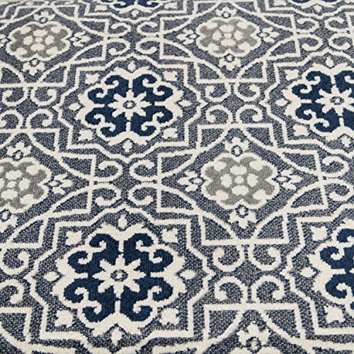 LOOMAKNOTI Tecopa Kidore 8' x 10' Blue Geometric Indoor/Outdoor Area Rug