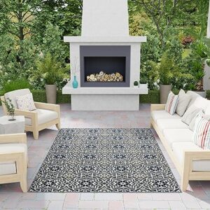 LOOMAKNOTI Tecopa Kidore 8' x 10' Blue Geometric Indoor/Outdoor Area Rug