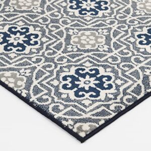 LOOMAKNOTI Tecopa Kidore 8' x 10' Blue Geometric Indoor/Outdoor Area Rug