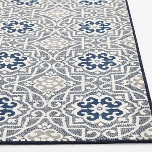 LOOMAKNOTI Tecopa Kidore 8' x 10' Blue Geometric Indoor/Outdoor Area Rug