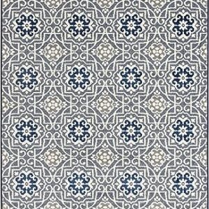 LOOMAKNOTI Tecopa Kidore 8' x 10' Blue Geometric Indoor/Outdoor Area Rug