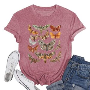 Vintage Graphic Tees for Women Funny Print Shirts Summer Casual Short Sleeve Tops Loose Fit T-Shirt