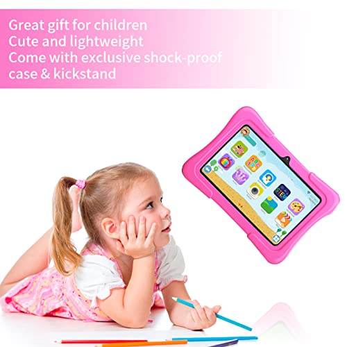 COLORROOM 7 inch Tablet for Kids 2GB 32GB Android 11 Preinstalled Parental Control Children Education Toddler Tablet with Shockproof Kickstand Case, GMS Certified, Google Tableta YouTube Netflix