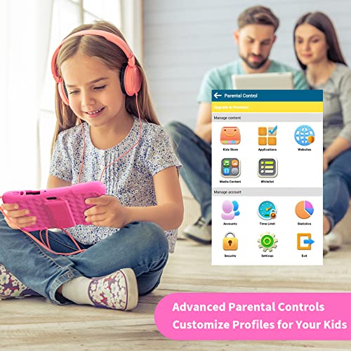 COLORROOM 7 inch Tablet for Kids 2GB 32GB Android 11 Preinstalled Parental Control Children Education Toddler Tablet with Shockproof Kickstand Case, GMS Certified, Google Tableta YouTube Netflix