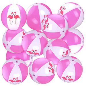 Sratte 36 Pack 12'' Flamingo Party Decorations Pink Inflatable Flamingo Beach Ball Pool Flamingo Float Bulk Water Toys for Hawaiian Tropical Beach Flamingo Party Favors Supplies Gifts