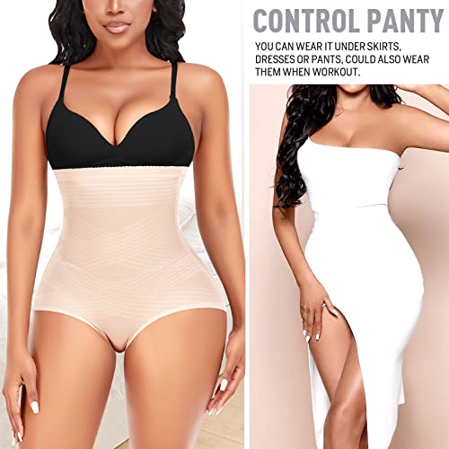 Tummy Control Shapewear Panties for Women High Waist Cincher Shaping Underwear Body Shaper Girdle Gurdal (A# Beige,M)