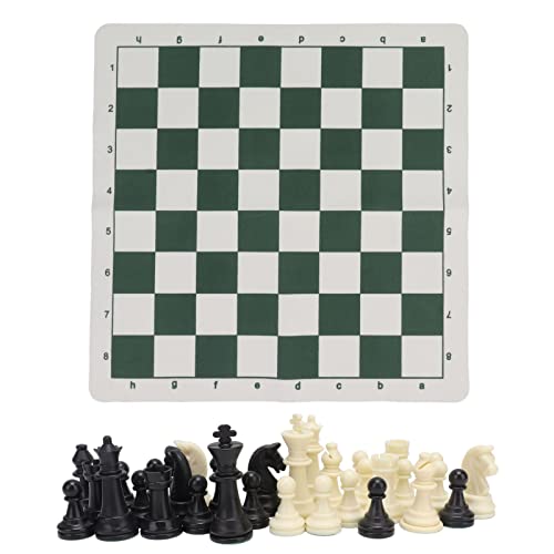 YEmirth Chess Set PU Imitation Leather Roll-up Travel Chess in Carry Tube with Shoulder Strap Easy to Carry for Beginner and Kids