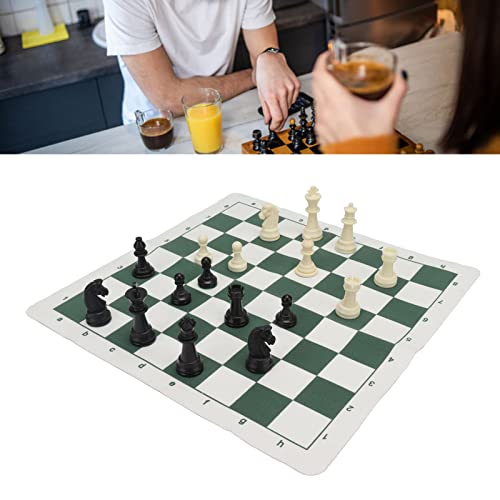 YEmirth Chess Set PU Imitation Leather Roll-up Travel Chess in Carry Tube with Shoulder Strap Easy to Carry for Beginner and Kids