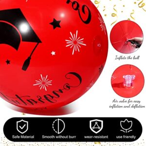 Hiboom 60 Inch Graduation Beach Ball Class of 2023 Giant Beach Ball Inflatable Large Beach Ball Blow up Plastic Graduation Party Supplies for Summer Pool Party Favors Water Games (Red Black)