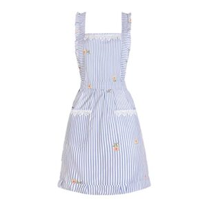 funny aprons for women with pockets, kitchen cooking grilling bbq cute chef apron, mothers day birthday gifts for women (blue/stripe)