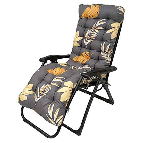 Srutirbo 67 Inch Patio Lounge Chair Cushion, Indoor Outdoor Floral Printed Sun Lounger Pad Replacement with Ties, Rocking Chair Sofa Cushion Non-Slip High Back Chair Cushions (H)