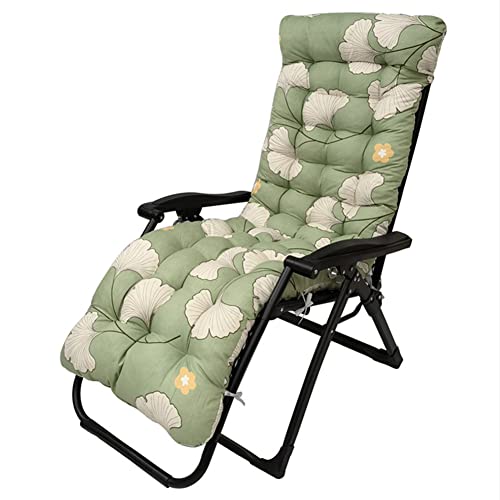 Srutirbo 67 Inch Patio Lounge Chair Cushion, Indoor Outdoor Floral Printed Sun Lounger Pad Replacement with Ties, Rocking Chair Sofa Cushion Non-Slip High Back Chair Cushions (I)