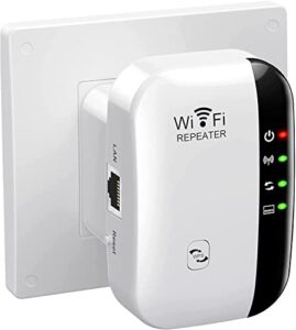 wifi extender, wifi signal booster up to 3000sq.ft and 30 devices, wifi range extender, wireless internet repeater, long range amplifier with ethernet port, 1-tap setup, access point, alexa compatible