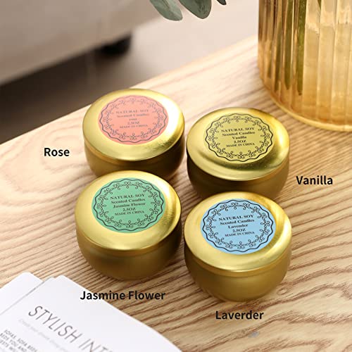 qinxiang Scented Candles Gifts Set,16 Pack Natural Soy Wax Travel Tin Jar Candles for 2.5 OZ Aromatherapy Candles for Family Gatherings, Festive Candles