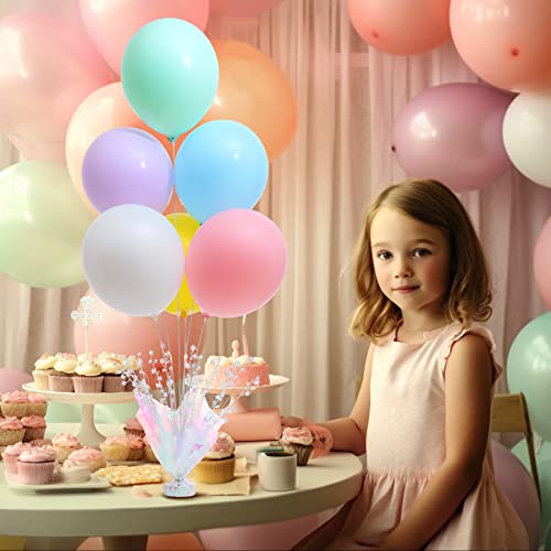 2 Set Pastel Birthday Decorations Rainbow Party Table Balloons Centerpiece Stand Kit for Girls Baby Shower Birthday Party Wedding Prom Table Decorations