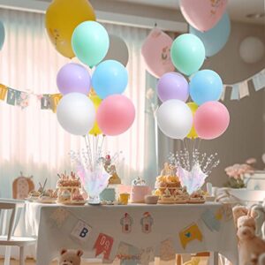 2 Set Pastel Birthday Decorations Rainbow Party Table Balloons Centerpiece Stand Kit for Girls Baby Shower Birthday Party Wedding Prom Table Decorations