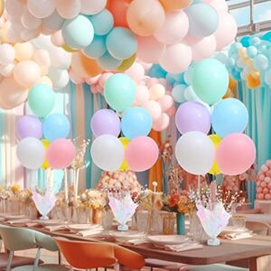 2 Set Pastel Birthday Decorations Rainbow Party Table Balloons Centerpiece Stand Kit for Girls Baby Shower Birthday Party Wedding Prom Table Decorations