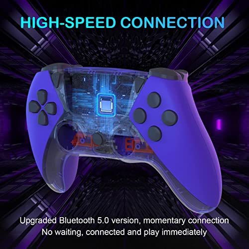 OUBANG Ymir Controller for PS4 Controller, Remote for Elite PS4 Controller with Turbo, Steam Gamepad Fits Playstation 4 Controller with Back Paddles, Scuf Controllers for PS4/Pro/PC/IOS/Android Purple