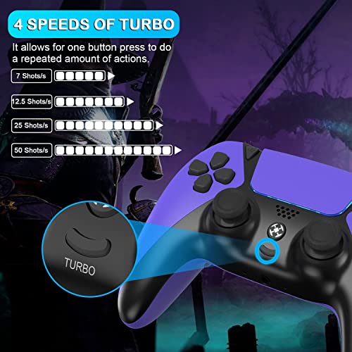 OUBANG Ymir Controller for PS4 Controller, Remote for Elite PS4 Controller with Turbo, Steam Gamepad Fits Playstation 4 Controller with Back Paddles, Scuf Controllers for PS4/Pro/PC/IOS/Android Purple