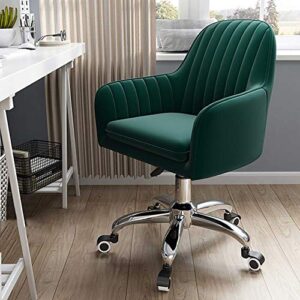 chair desk chair swivel ergonomic office chair velvet swivel chair liftable computer chair home rotating high-density sponge cushion office chair height adjustable, green