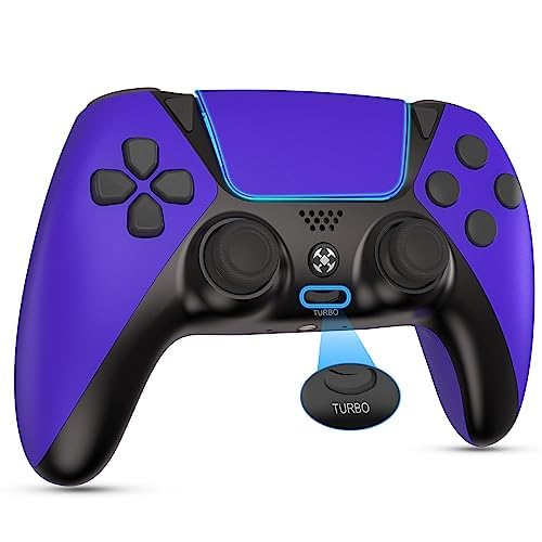 YU33 Ymir Scuf Wireless Controller Works with Modded PS4 Controller, Elite Control Remote Fits Playstation 4 Controller, Joystick/Controles de Pa4 with Mapping/Turbo/1200 mAh Battery, Purple