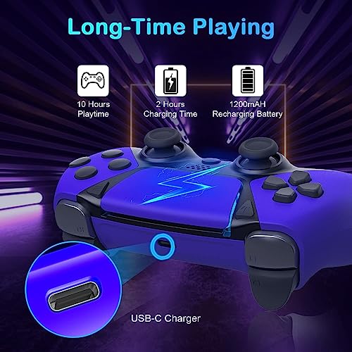 YU33 Ymir Scuf Wireless Controller Works with Modded PS4 Controller, Elite Control Remote Fits Playstation 4 Controller, Joystick/Controles de Pa4 with Mapping/Turbo/1200 mAh Battery, Purple