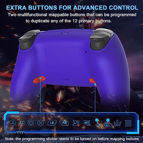 YU33 Ymir Scuf Wireless Controller Works with Modded PS4 Controller, Elite Control Remote Fits Playstation 4 Controller, Joystick/Controles de Pa4 with Mapping/Turbo/1200 mAh Battery, Purple