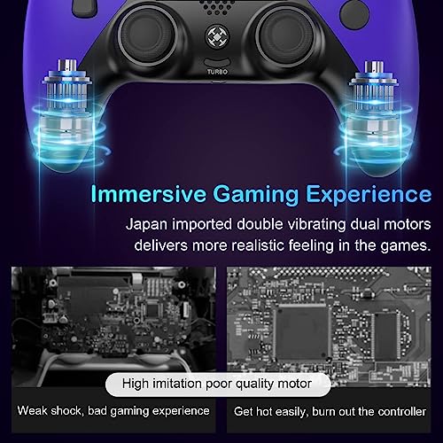 YU33 Ymir Scuf Wireless Controller Works with Modded PS4 Controller, Elite Control Remote Fits Playstation 4 Controller, Joystick/Controles de Pa4 with Mapping/Turbo/1200 mAh Battery, Purple