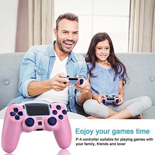 YU33 2 Pack Remote for PS4 Controller, Wireless Gamepad Work for Playstation 4 Controllers, Game Control for PS4 Controller Pro with Joystick, Pa4 Controller for PS4/Silm/PC Purple & Pink