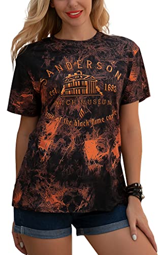 Halloween T Shirt Women Sanderson Sisters Bed and Breakfast Graphic Letter Print O Neck T-Shirt Witch Hocus Pocus Tees Top Museum Casual Short Sleeve