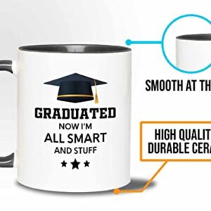 Flairy Land Graduation 2Tone Black Mug 11oz - All Smart and Stuff - Graduation Gifts for Her Senior Graduation College Student College Graduate Classmate MBA Grad