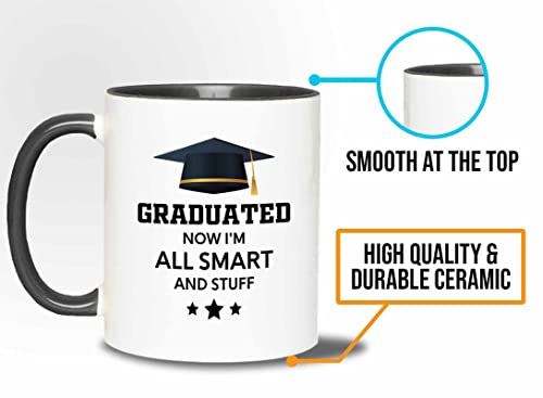 Flairy Land Graduation 2Tone Black Mug 11oz - All Smart and Stuff - Graduation Gifts for Her Senior Graduation College Student College Graduate Classmate MBA Grad