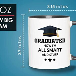 Flairy Land Graduation 2Tone Black Mug 11oz - All Smart and Stuff - Graduation Gifts for Her Senior Graduation College Student College Graduate Classmate MBA Grad