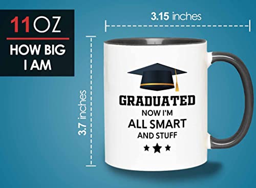 Flairy Land Graduation 2Tone Black Mug 11oz - All Smart and Stuff - Graduation Gifts for Her Senior Graduation College Student College Graduate Classmate MBA Grad