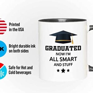 Flairy Land Graduation 2Tone Black Mug 11oz - All Smart and Stuff - Graduation Gifts for Her Senior Graduation College Student College Graduate Classmate MBA Grad