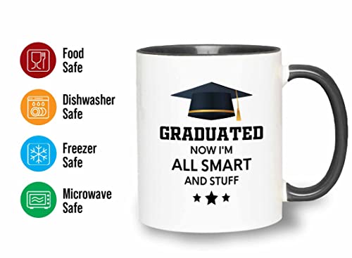 Flairy Land Graduation 2Tone Black Mug 11oz - All Smart and Stuff - Graduation Gifts for Her Senior Graduation College Student College Graduate Classmate MBA Grad