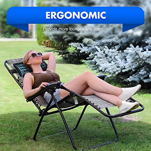 UNEEDE Zero Gravity Chair Replacement Pillow Headrest with Elasticated Elastic Band, Replaceable Pillow Insert,Soft Cushion Head Pillow for Zero Gravity Lounge Chair, Folding Chair Outdoor