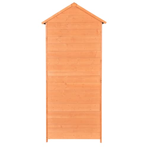 HOUAGI Outdoor Storage Shed,Wood Tool Shed,Waterproof Garden Vertical Wooden Storage, Cabinet with Lockable,Doors for Garden, Patio, Backyard, Backyard, Patio, Lawn, Meadow, Farmland