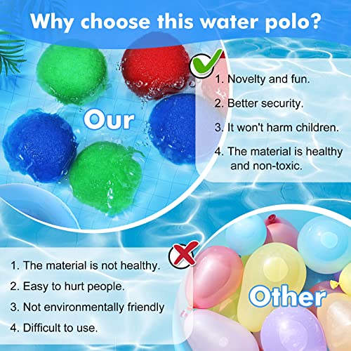 Reusable Water Balloons, 70 Pcs Water Balls, Cotton Balls for Water Fight Outdoor, Splash Summer Fun Toys for Kids Outside, Water Soaker Balls for Pool Trampoline and Beach, Summer Activities Balls