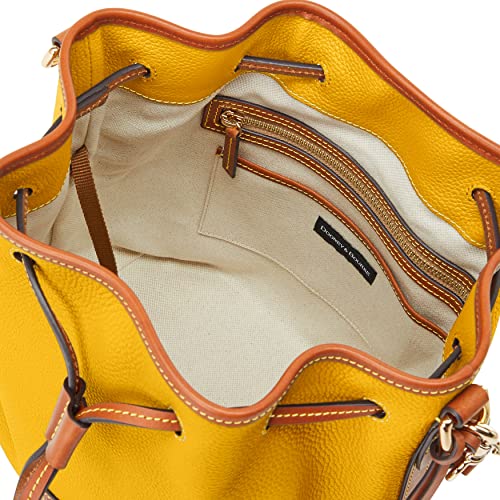 Dooney & Bourke Handbag, Pebble Grain Drawstring - Mustard