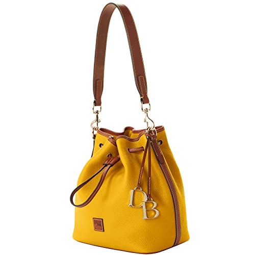 Dooney & Bourke Handbag, Pebble Grain Drawstring - Mustard