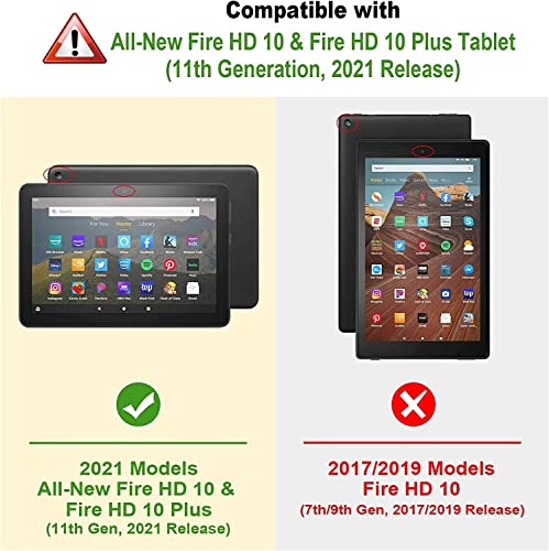 Amazon Fire HD 10 Tablet Case, HD10 Plus Tablet Case (11th Generation, 2021 Release), Premium PU Leather Stand Cover with Smart Auto Wake/Sleep, Books