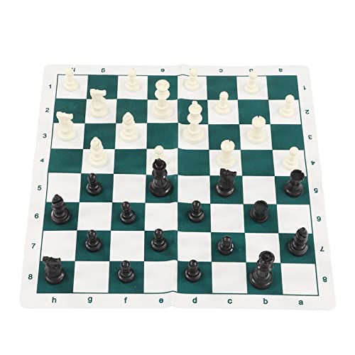 Jopwkuin Travel Chess Set, Light Entertainment Game Compact Foldable Increase Feelings Roll Up Chess Board Set for Picnic for Family Gatherings(Wang Gao 95MM)