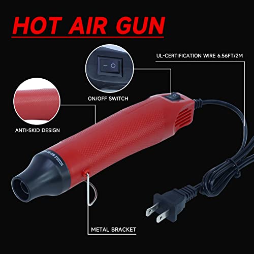 Mini Heat Gun, 300W Portable Heat Gun for Crafts, Fast Heating Handheld Hot Air Gun for DIY, Electronics Repairing, Wrapping, Soldering, Paint Removing and Watercolor Drying(RED)