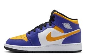 nike air jordan 1 mid gs dark concord/taxi-white-black size 4.5